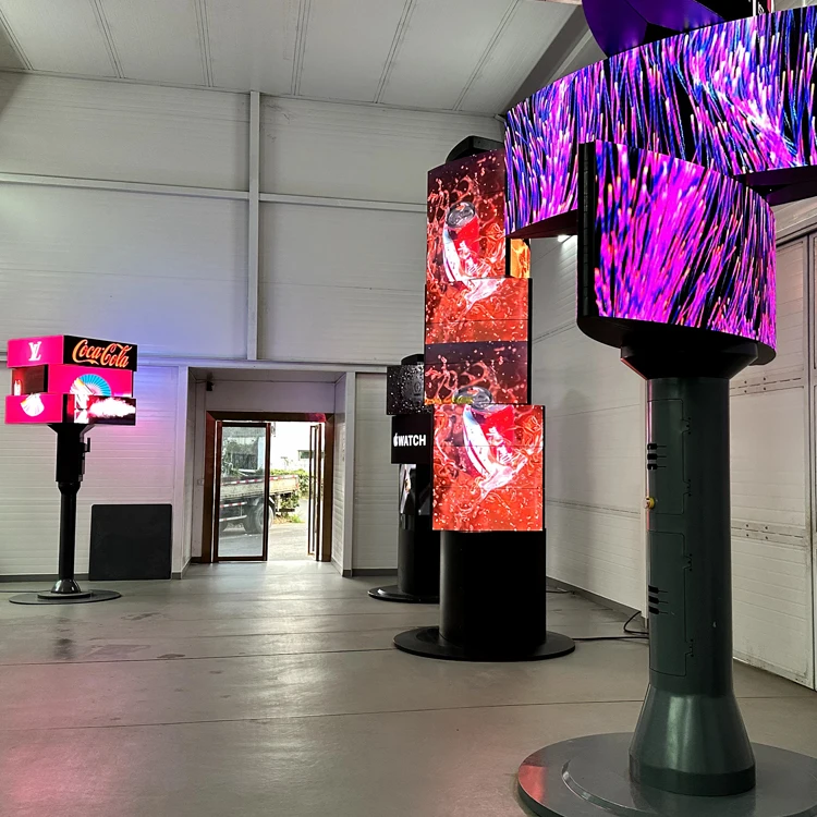 P3 360-degree Indoor Advertising Digital Signage Led Kinetic Led ...