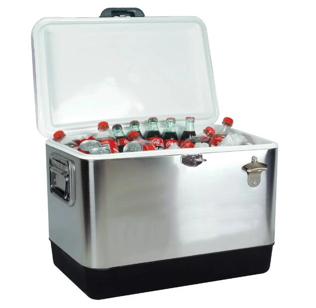 Accept Customized High Quality 51l Stainless Steel Ice Box Metal Cooler ...