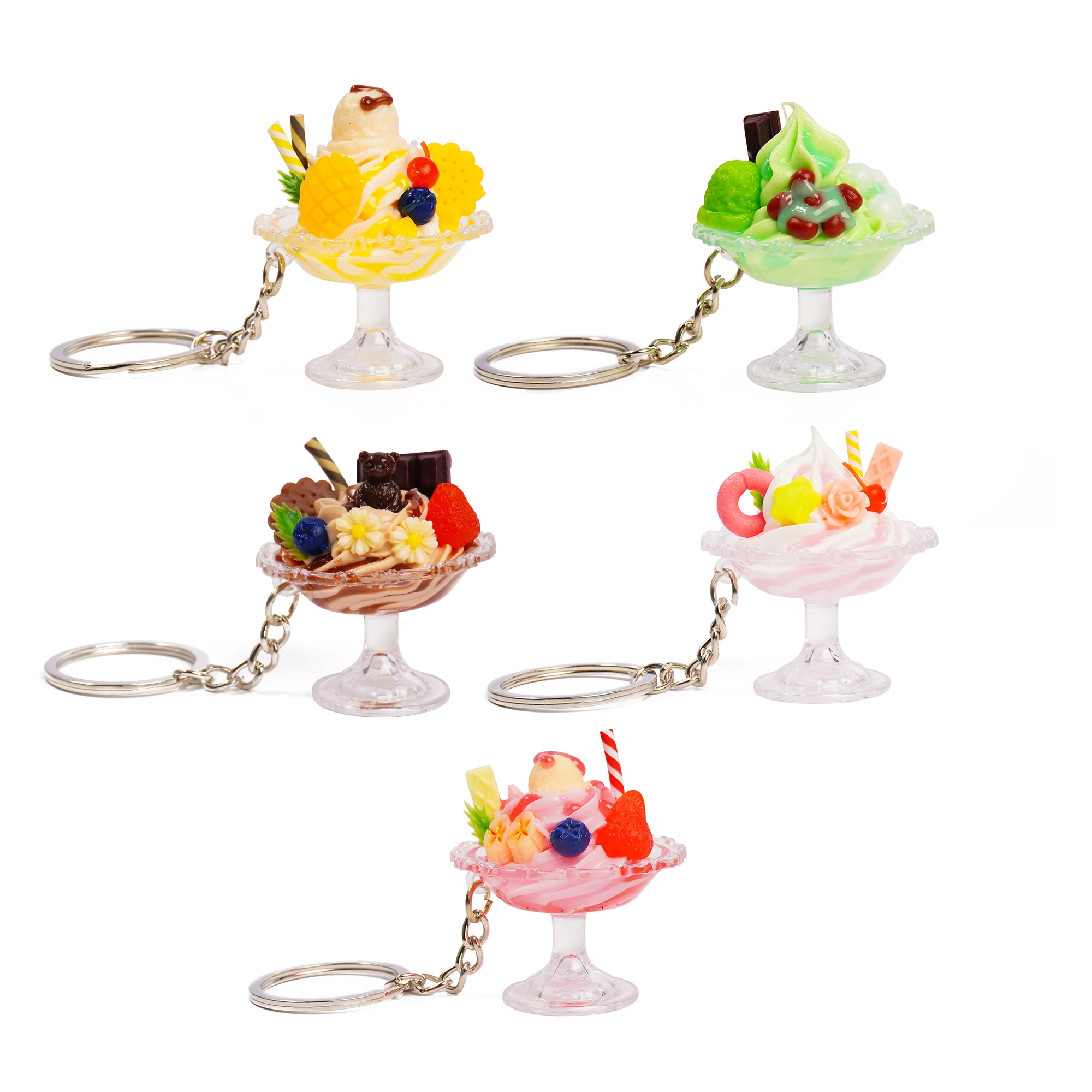 Customized Plastic Ice Cream Keychains Fake Food Other Key Chains Funny ...