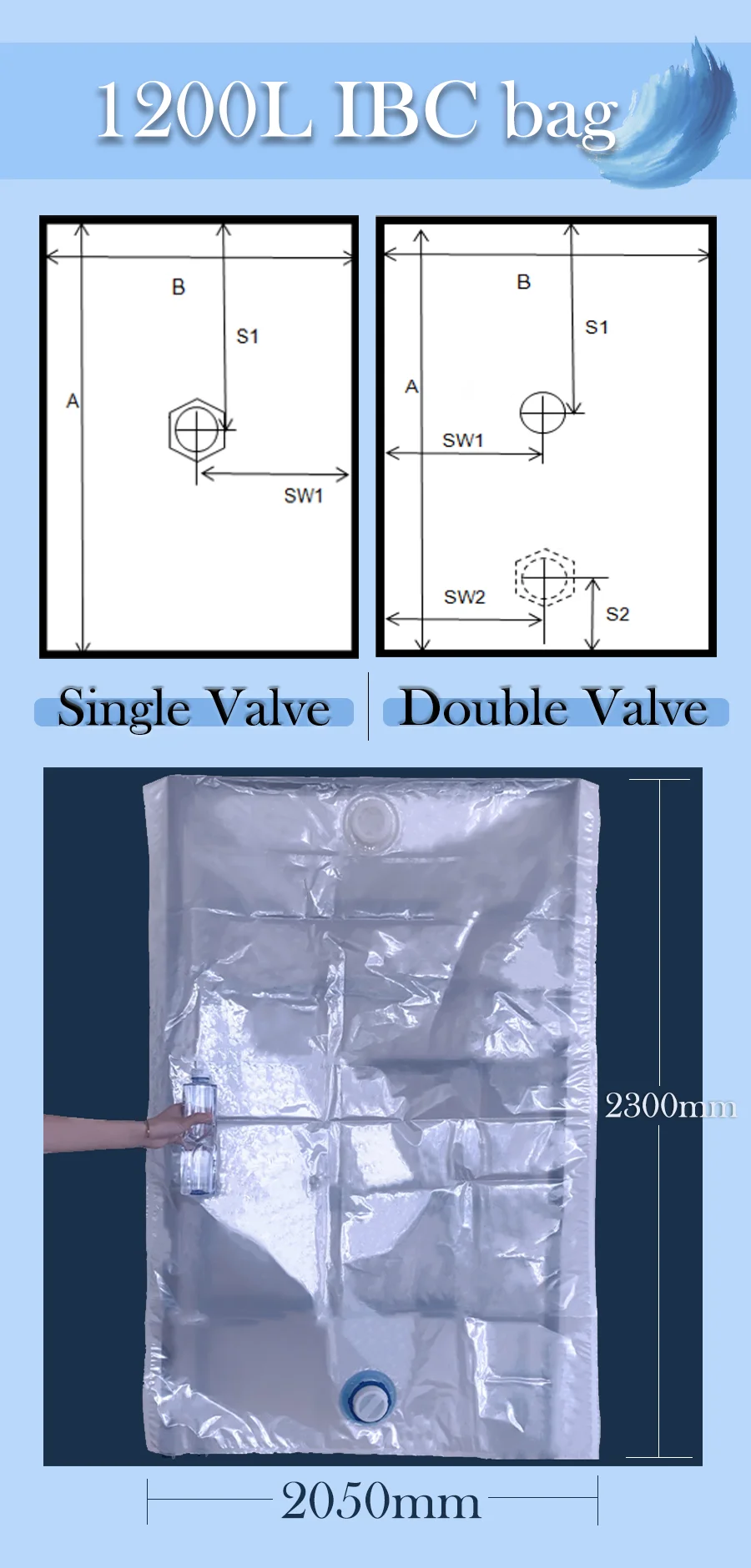 1000L-1400L Customized Plastic Nylon Food Milk Wine Juice Sauce Corn ...