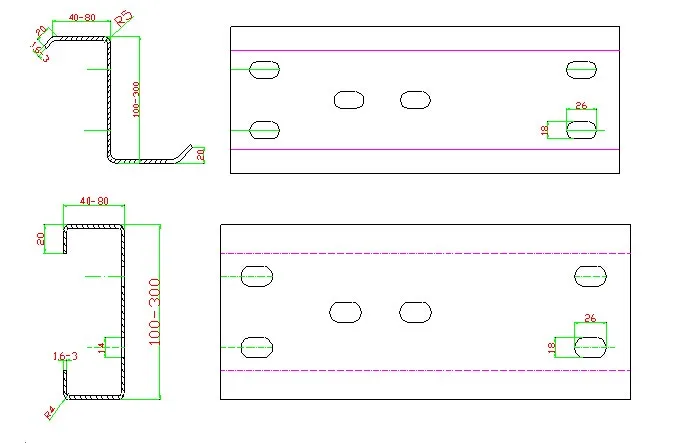 Purlin C Shape Steel Beam Roll Forming Machine - Buy C Shape Purlin ...