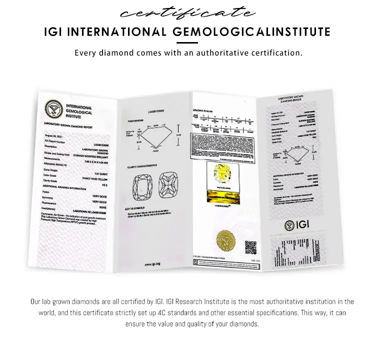 Hthp Cvd Lab Yellow Diamoand 0.5ct 1ct 2ct 3ct Fancy Vivid Color Loose ...