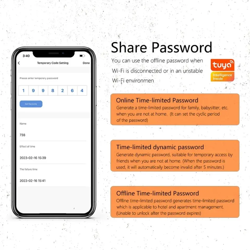 TYSH Tuya智能WiFi数字锁木材制造家庭安全生物识别码ic卡指纹识别智能云| Alibaba.com