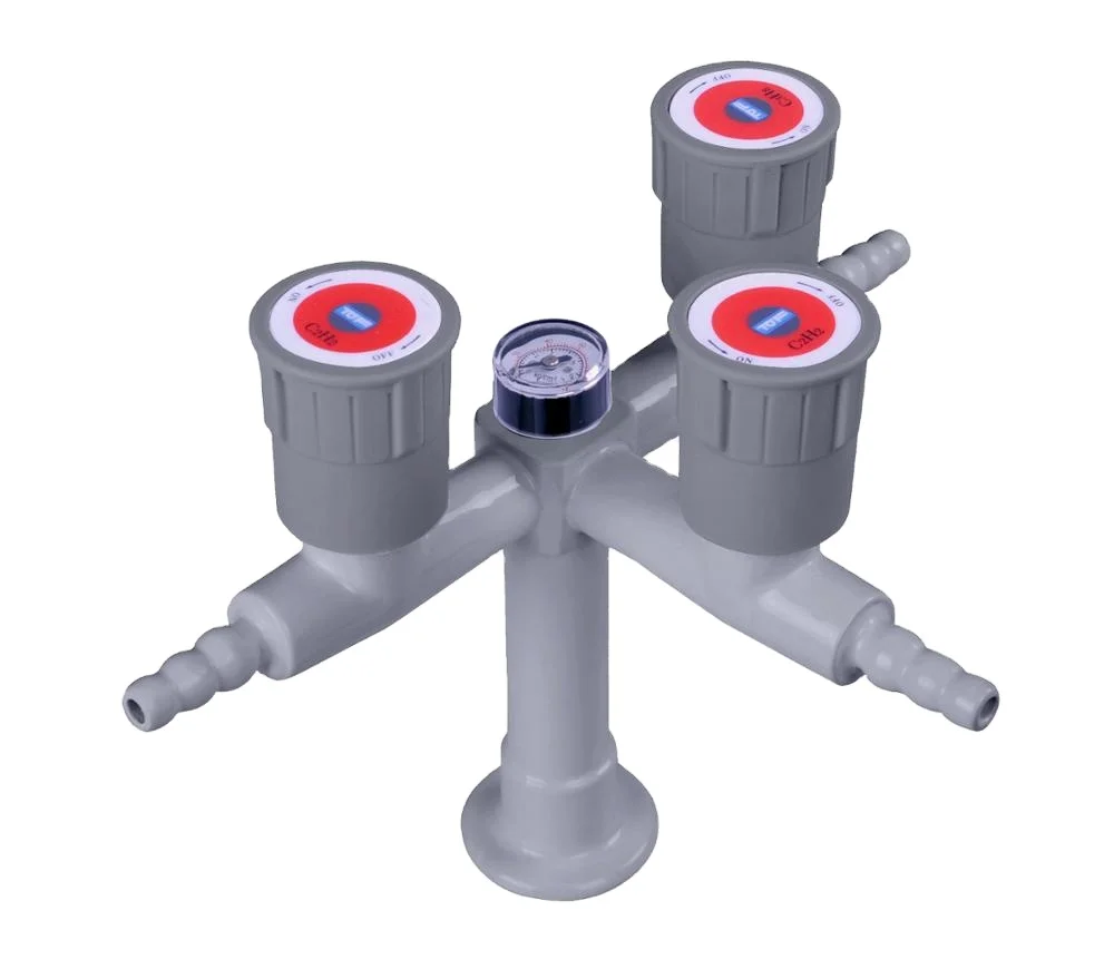 Laboratory 3 way gas valve,table/deck mounted triple outlet gas faucet ...