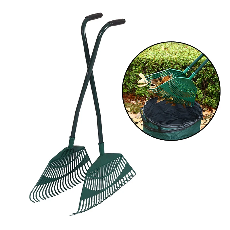 Winslow & Ross Garden Manual Leaf Collector Collecting Rake Steel Tube ...