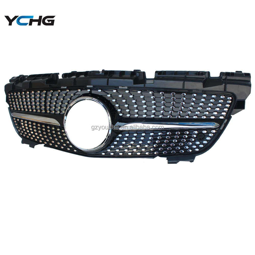 Slk Class R172 Diamond Style Black Front Bumper Grill For Mercedes ...