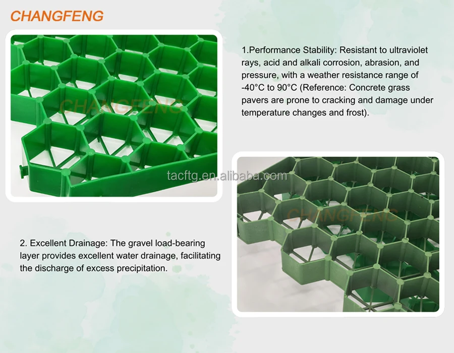 Green Black Interlocking Plastic Hexagonal Pavers for Driveway