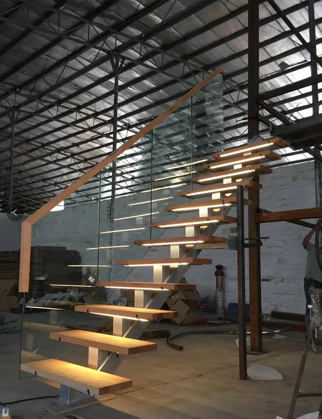Floating Straight Stairs - Elegant Central Spine Design