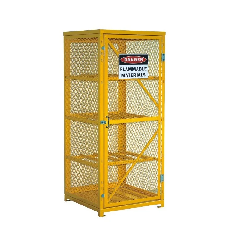Horizontal Steel Wire Mesh Chemical Flammable 8 Capacity Gas Cylinder ...