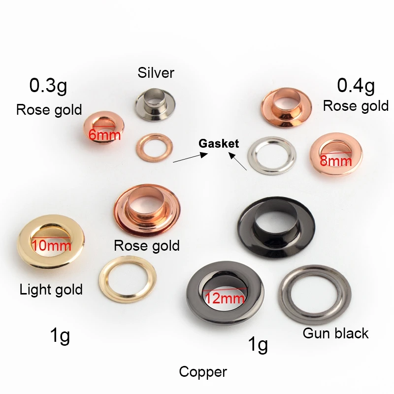 4mm 5mm 6mm 8mm 10mm 12mm Multicolor Branded Flat Eyelets Ojales De ...