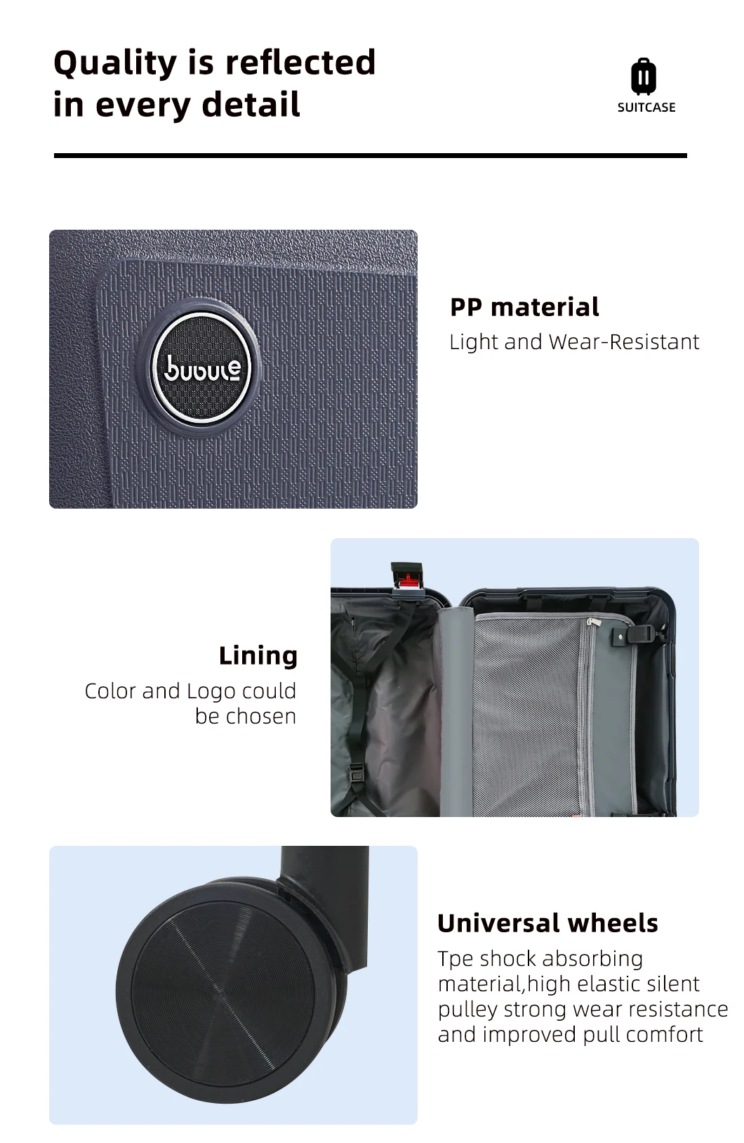 3 Pcs Popular Lock Suitcase For Travel Spinner Wheeled Trolley Luggage ...