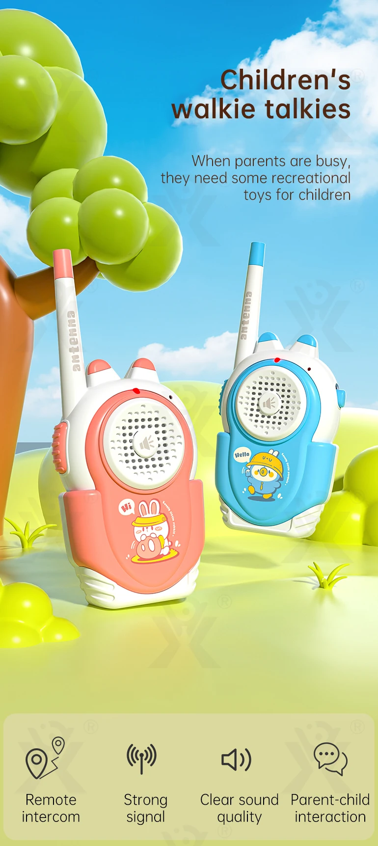 Chengji Children Outdoor Intercom Cartoon Phone Toy Long Distance 500 ...