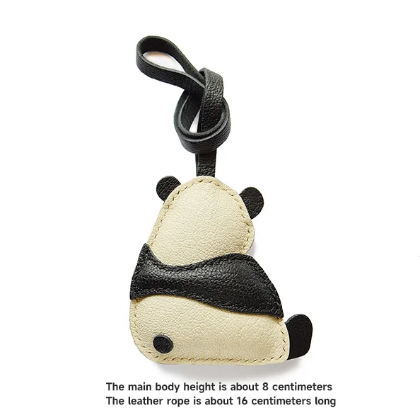 Panda Handmade Cute Saddle Hand-stitched Key Chains Customized Genuine ...