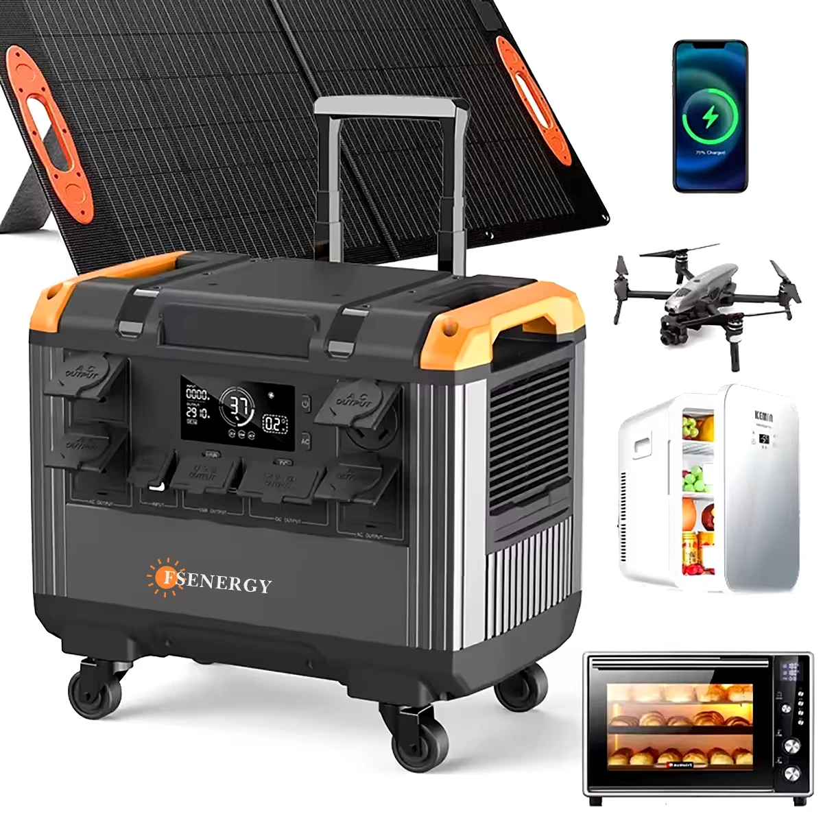 2400w 3000w Generator Portable Silent Emergency Portable Power Station ...