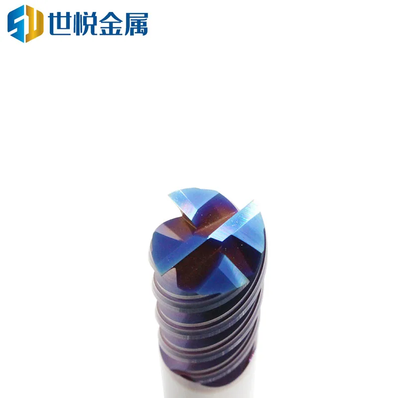 Shiyue Metal Blue Naco Coating Cnc Tungsten Carbide Square End Mill ...