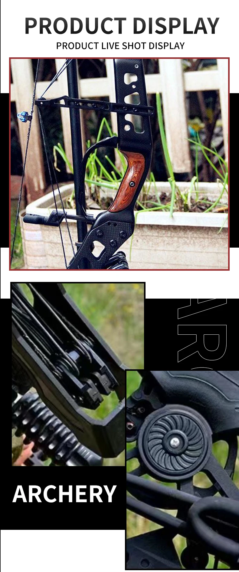 Steel Ball Compound Bow & Arrow Set 20-80LBS for Hunting