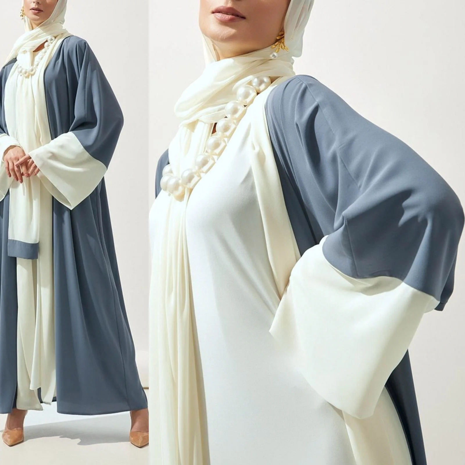 New Design Kaftan Abaya Islamic Clothing Women's Maxi Long Sleeve Plain ...