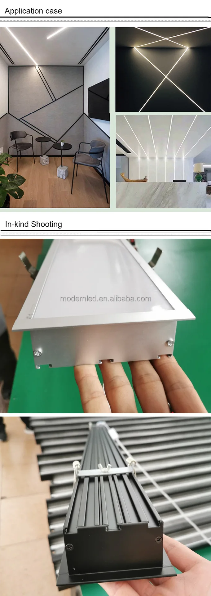 90x35mm Recessed Led Linear Light Pc Diffuser Linear Recessed Led Light ...