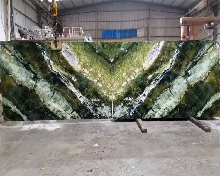 Luxury Imported Polished Natural Green Stone Green Quartzite Slab Verde ...
