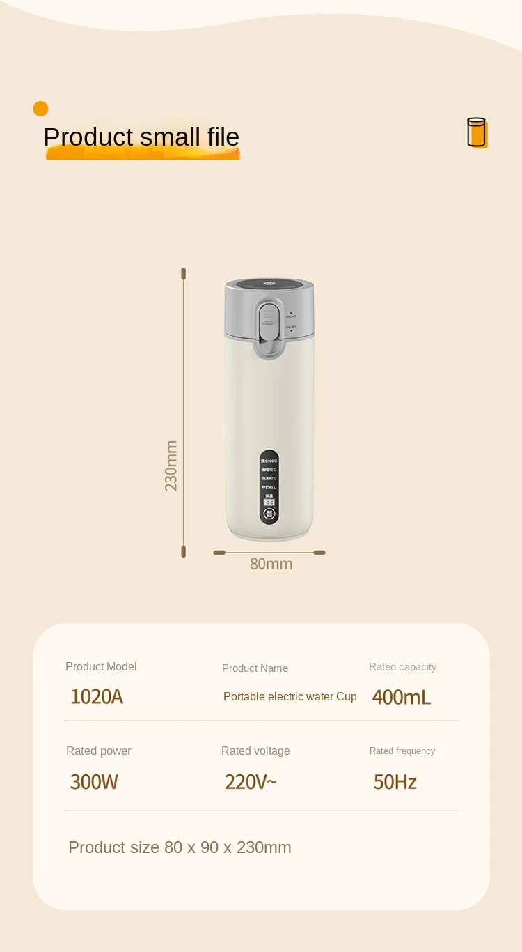 Electric Steel Water Cup Portable Mini Thermos Cup with Constant ...