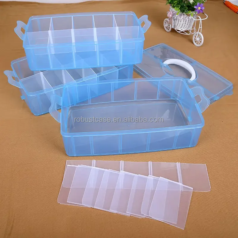 Stackable 3 Layers Plastic Container Box with Lids for Small Rocks ...
