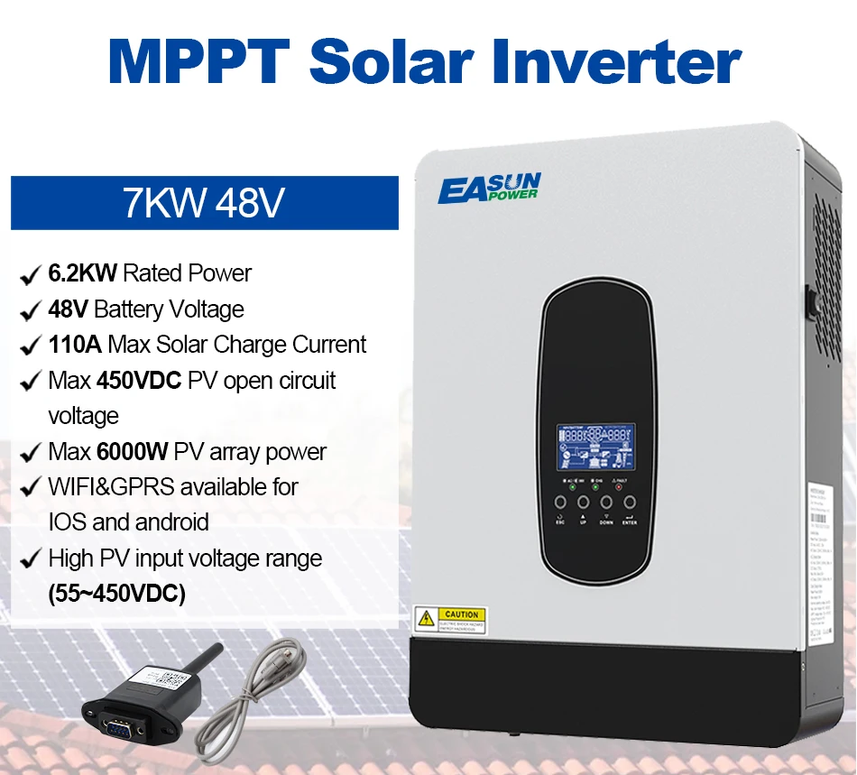 Easun 3kva 5kva 7kva Solar Inverter 24v 48v Off Grid Inverter Pure Sine ...
