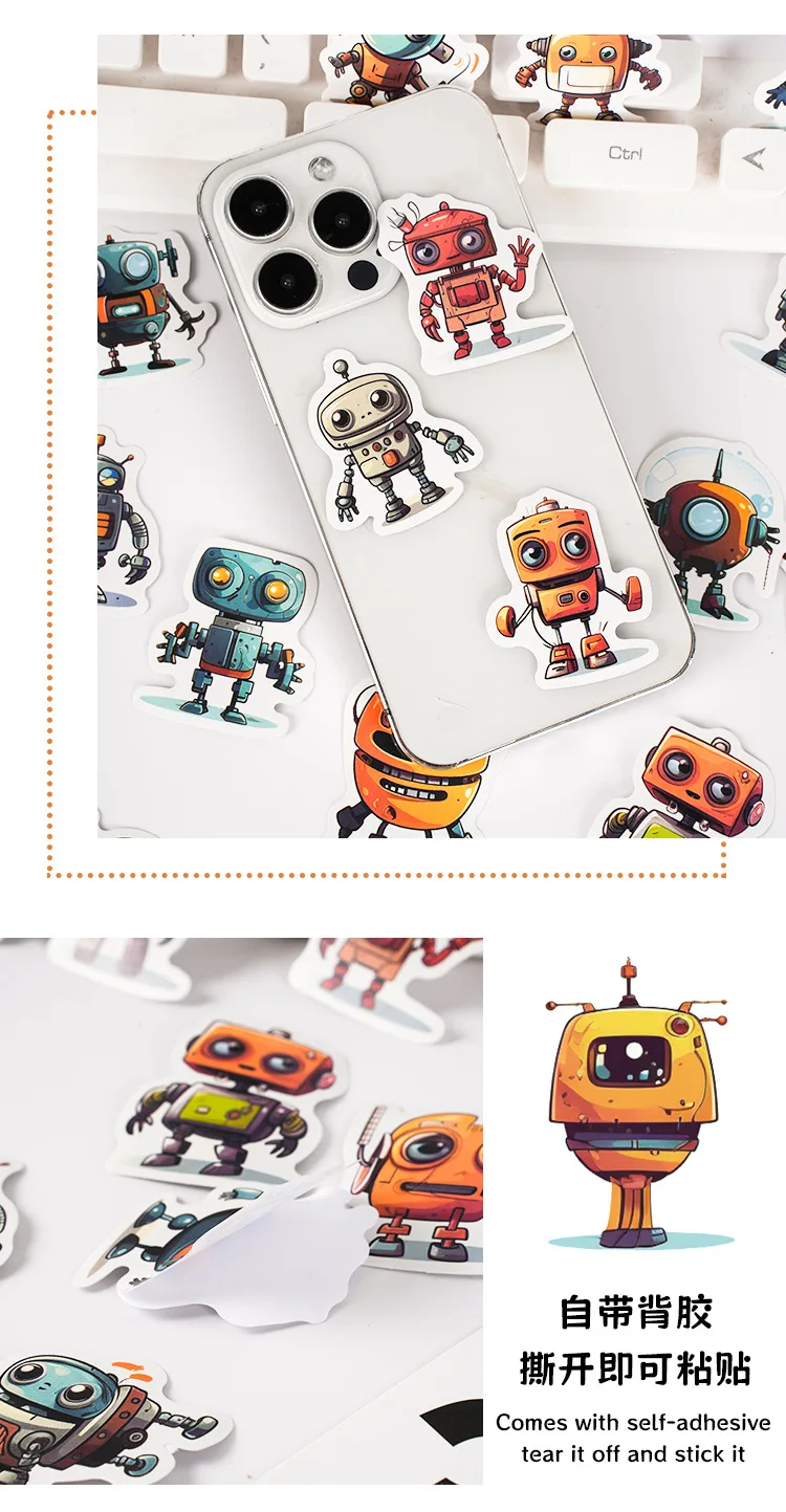 46pcs/box Boxed Stickers Mechanical Heart Mechanical Theme Handbook Diy ...