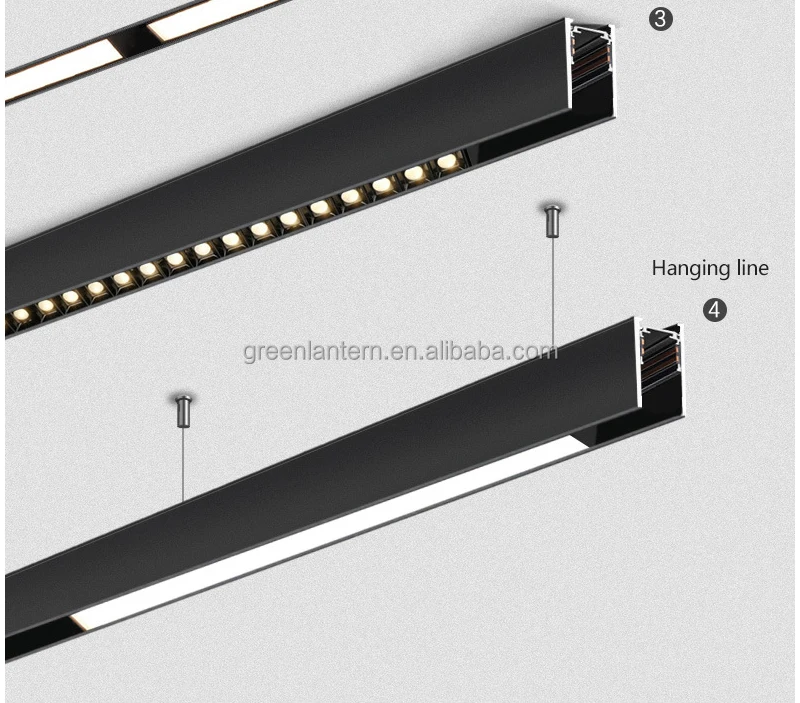 Modern Recessed Magnetic Track Light - Linear Magnet System