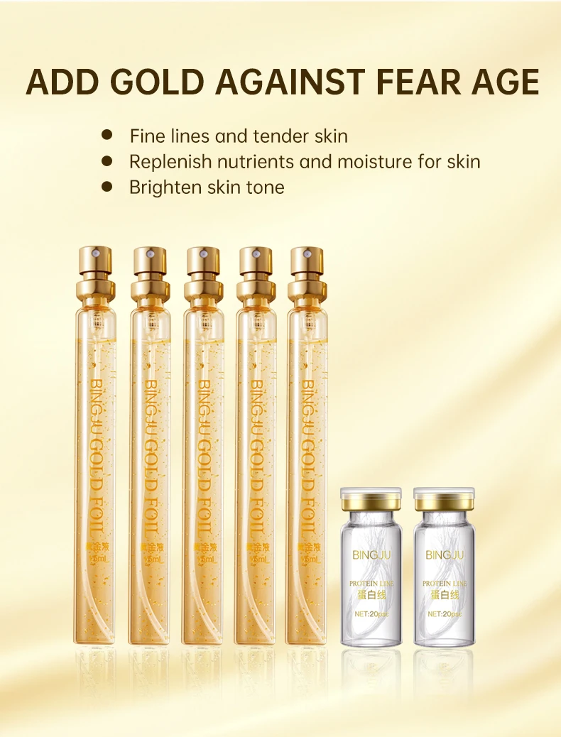 Absorbable No Needle Facial Collagen Gold Serum Silk Thread Lift Box ...