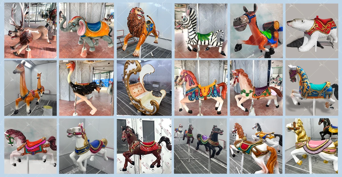 Luxury Lavender Carousel Kiddie Ride Game Machine Commercial Merry Go ...