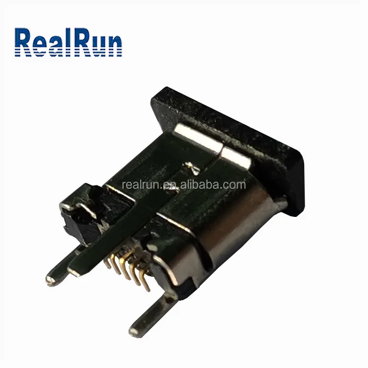 Micro USB Type B 5-Pin Female Socket Double-Row Vertical SMT DIP for ...