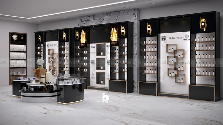 Showcase Design Showroom Perfumes Display Counter Perfume Shop Display ...