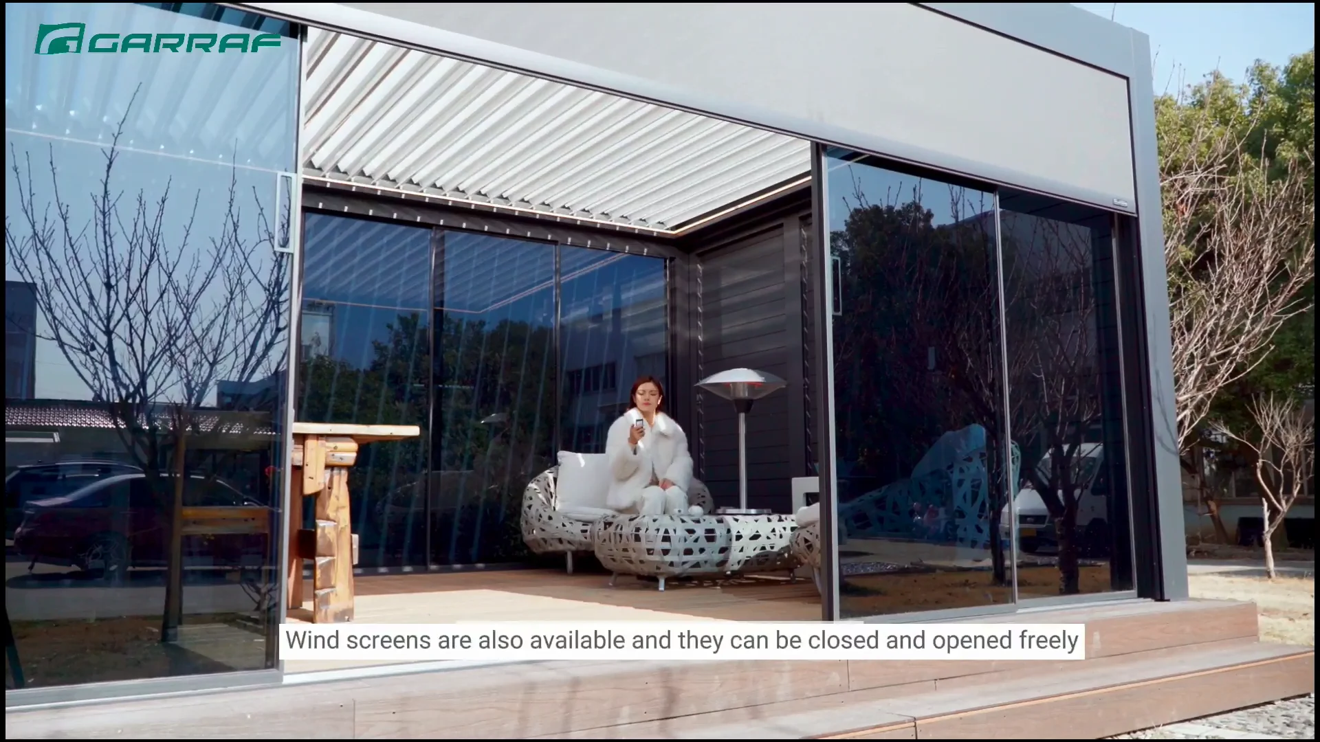 Modern Pergola Motorized Louver Bioclimatic System Aluminium Waterproof ...
