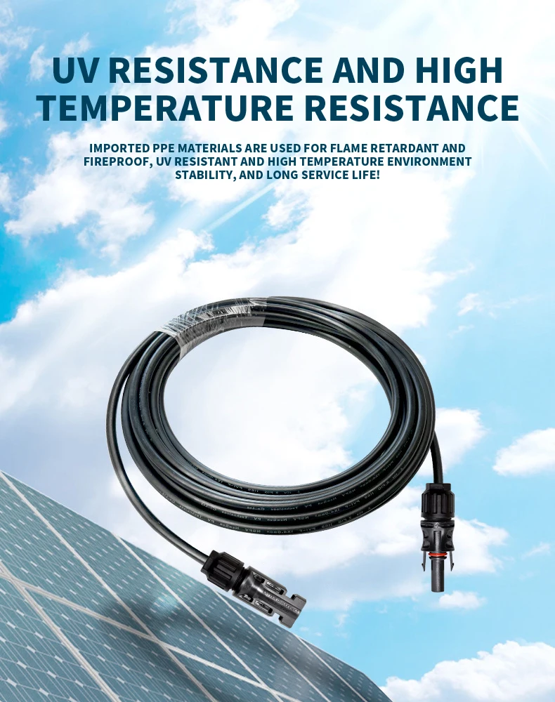 4mm IP68 1000V/1500V DC Solar Panel Extension Cable Solar Cable ...