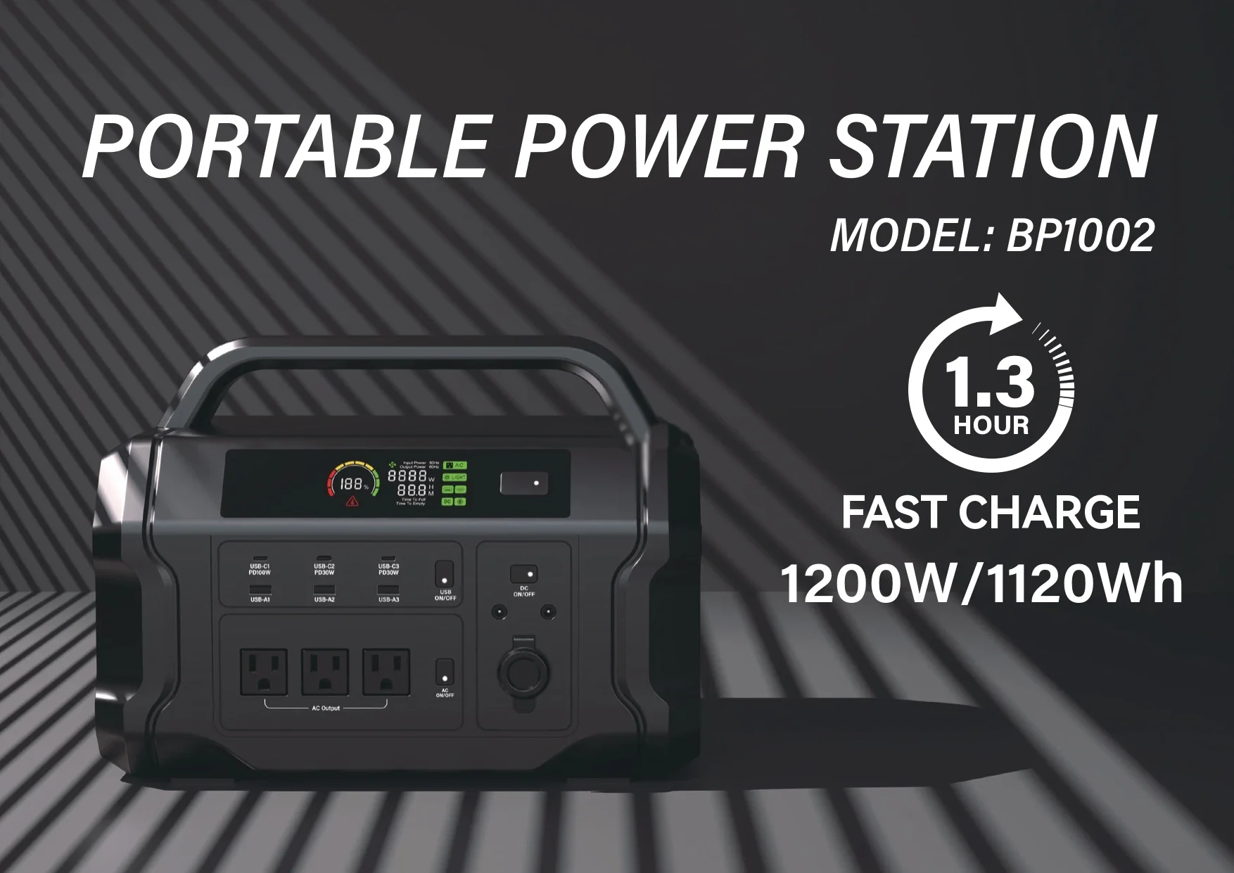 Rechargeable Portable Power Station Lifepo4 With Solar 1200w Portable ...