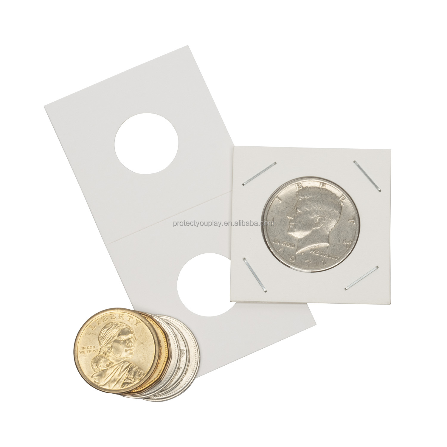 Custom Sizes Cardboard Coin Flips for 2x2 Paper Coin Holders