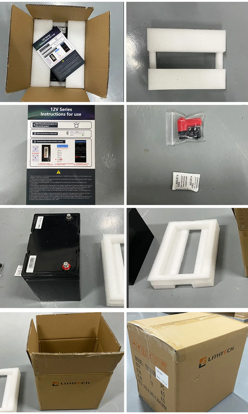 Lithtech Tiefe Zyklus 12v 100ah Lithium-ion Lifepo4 Solar Batterie ...