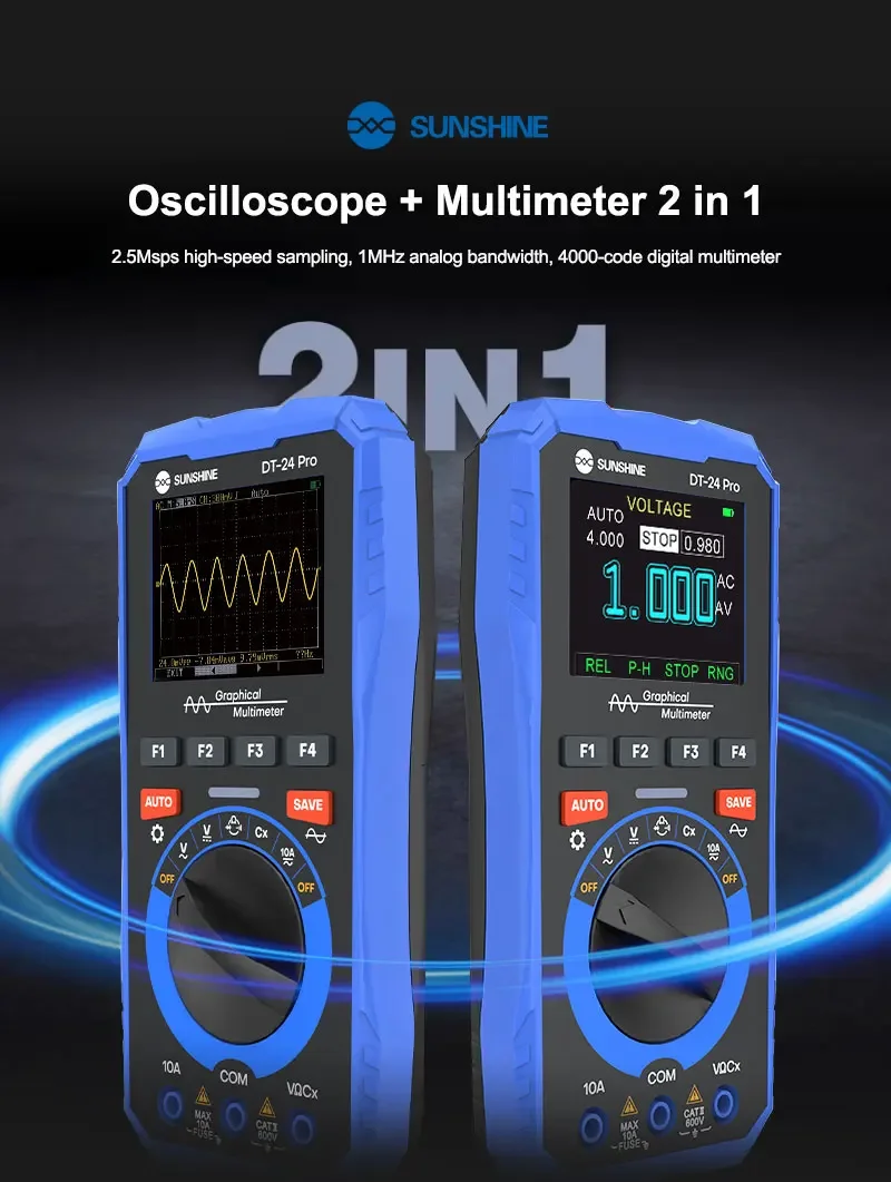 Sunshine Dt-24 Pro 2in1 Oscilloscope & Digital Multimeter Tester