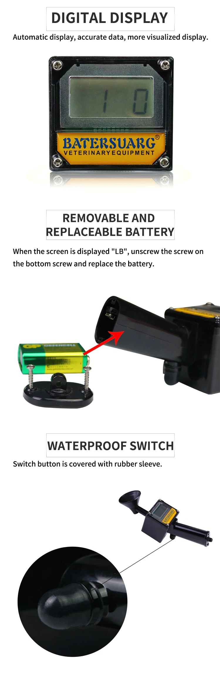 Digital Cow Recessive Mastitis Detector Handheld Type Cow Breast Tester ...