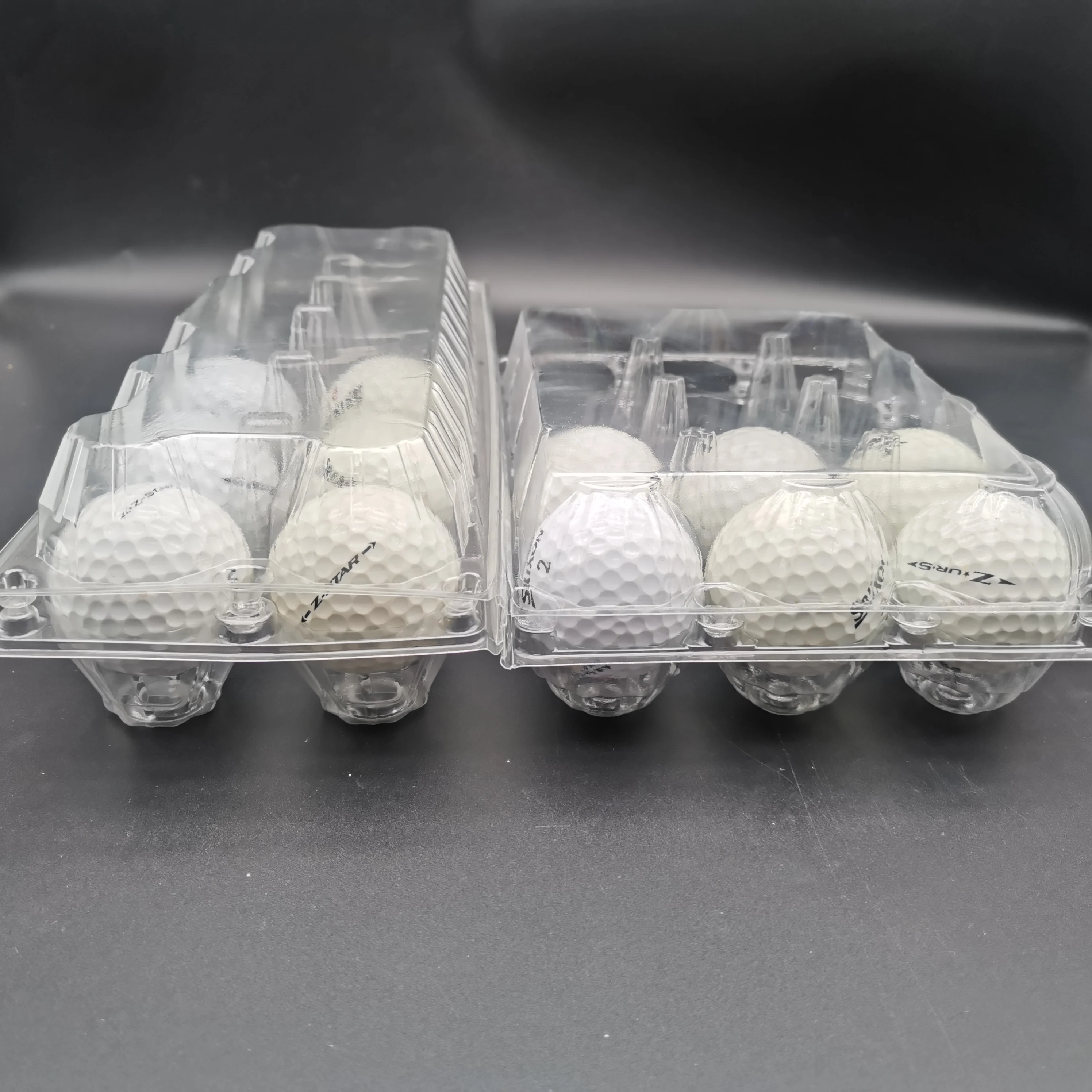 Transparent Plastic Clamshell Egg Tray for Golf Balls
