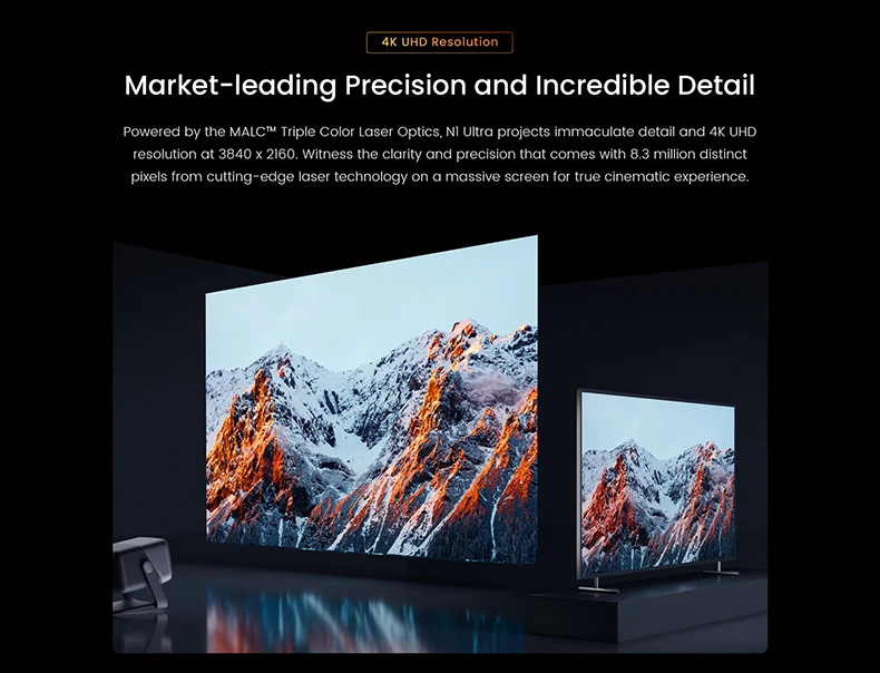 Ультрапроектор JMGO N1 4K 4000 ANSI люмен Глобальный лазерный проектор 4k | AliExpress