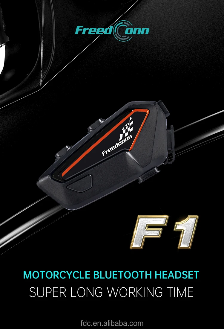 Freedconn F1 Bluetooth Intercom Headset - Universal Compatibility
