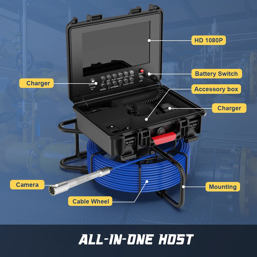 9 Inch Waterproof Meter Counter DVR Drain Sewer Inspection Video ...