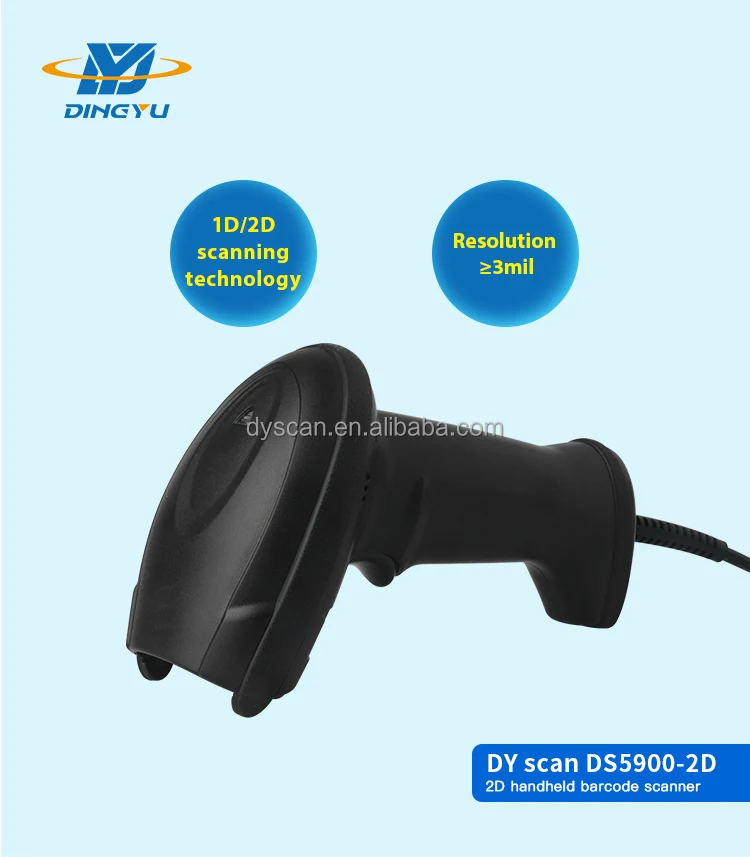 Handheld 2d Cmos Wired Barcode Scanner With Good Drop Resistance Band ...