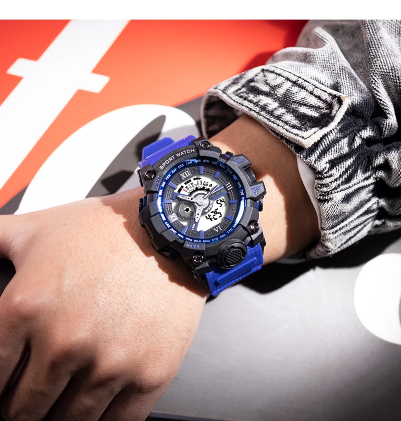 Industrial Style Relogiorelojes Digital Hombre Led Chronograph Outdoor ...