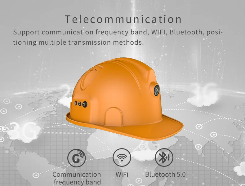 Construction Smart Hard Hat 4g Real Time Monitor Hard Hat Camcorders ...