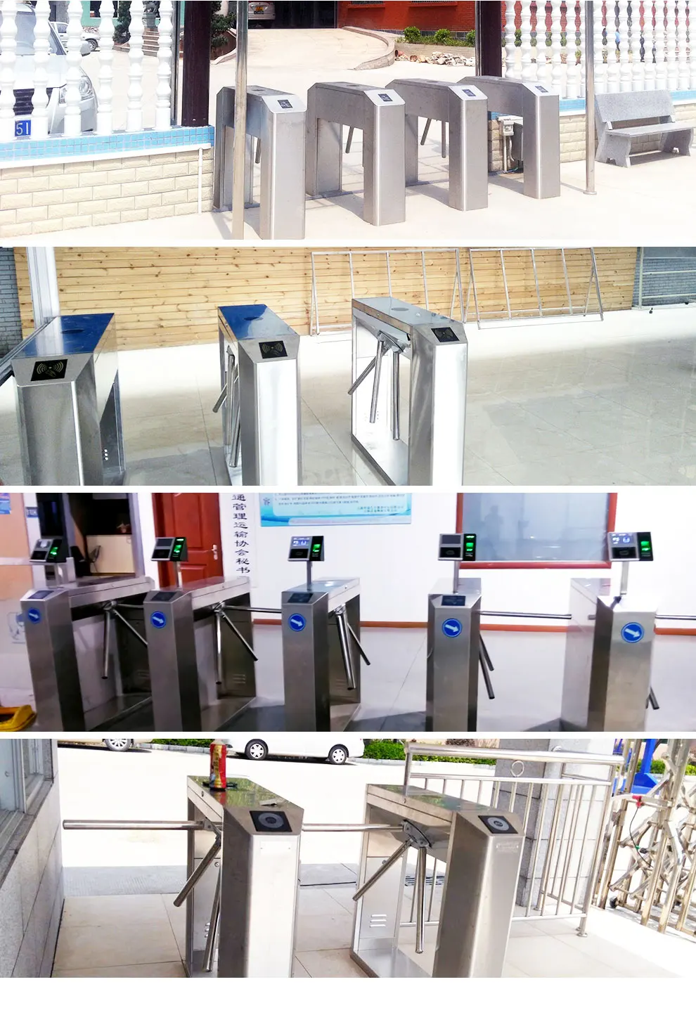 SUS304 Swing Barrier Tripod Flap Gate Waterproof Automatic Manuel RFID ...