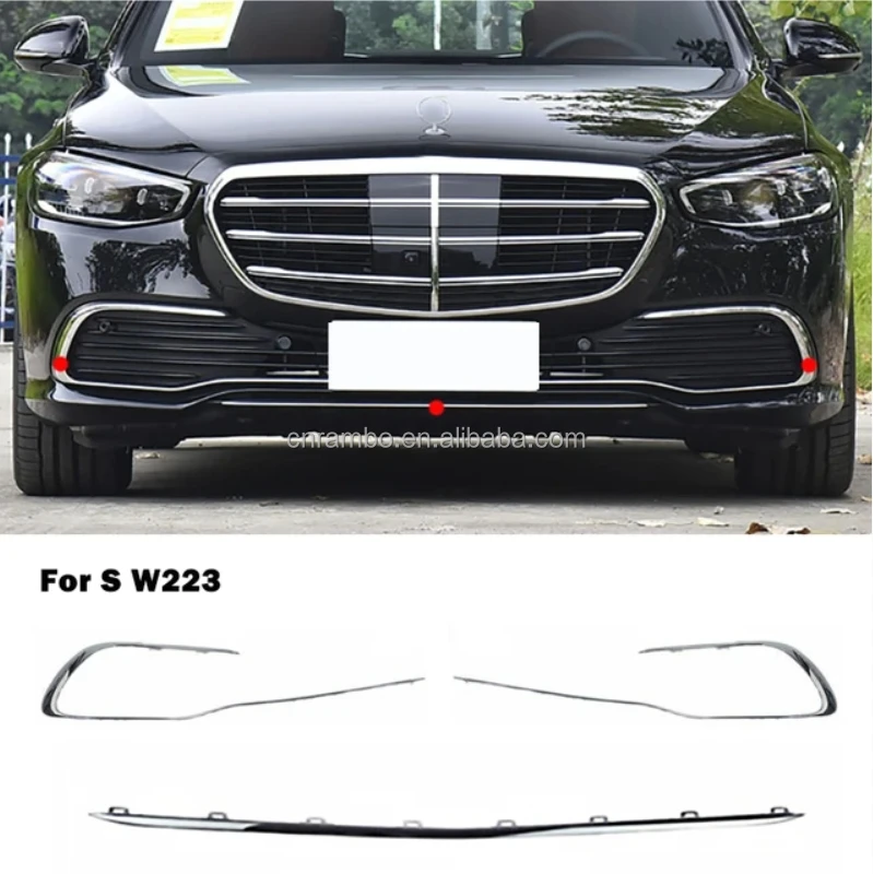 OEM Front Bumper Trim Molding for Mercedes S-Class W223 (2021-2023 ...