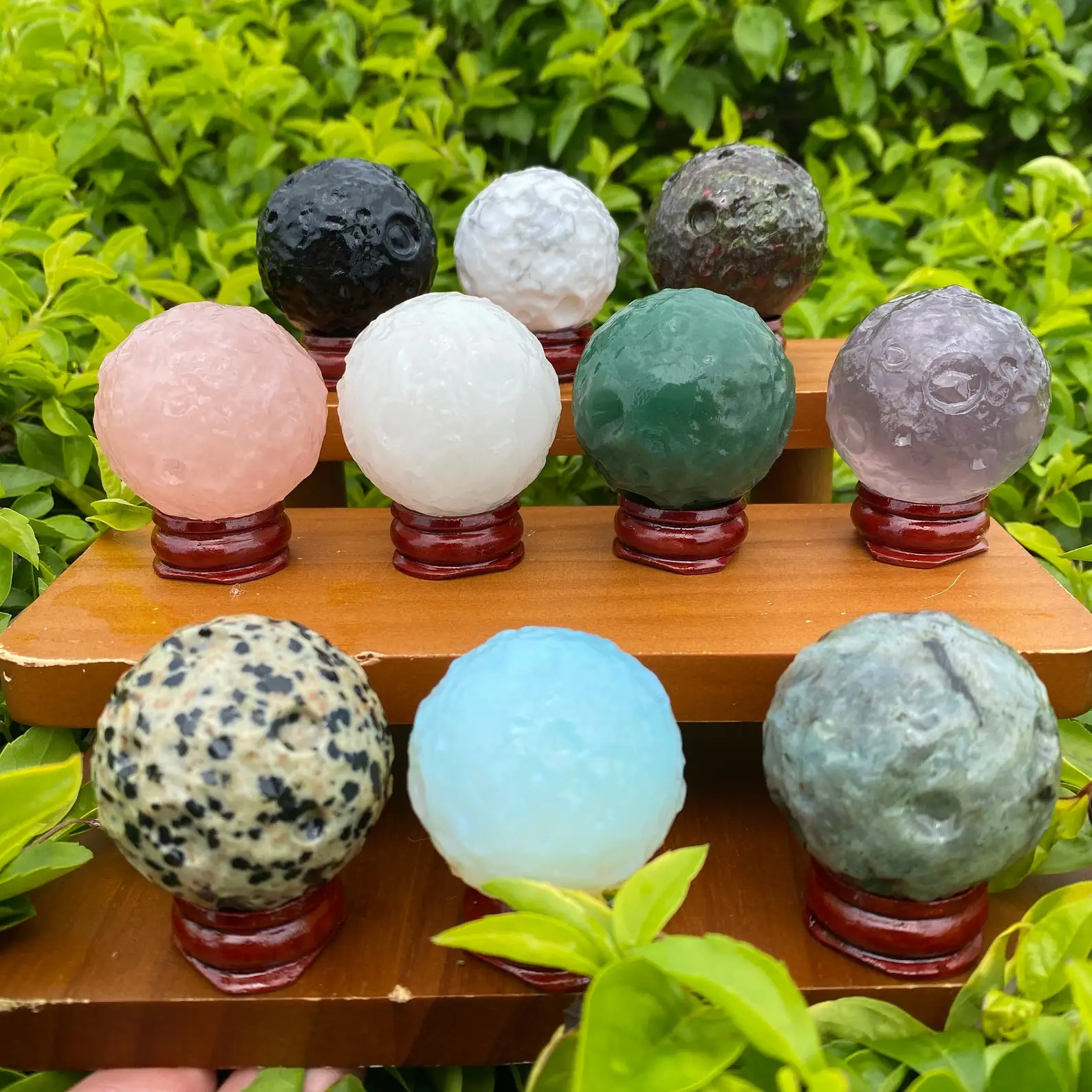 Mini Moon Lunar Natural Semi-precious Stone Non-porous-ball Rose Quartz ...