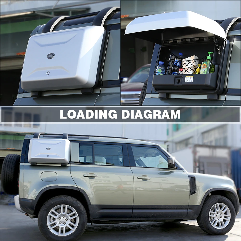 Black Roof Cargo Carrier for Land Rover Defender 2020